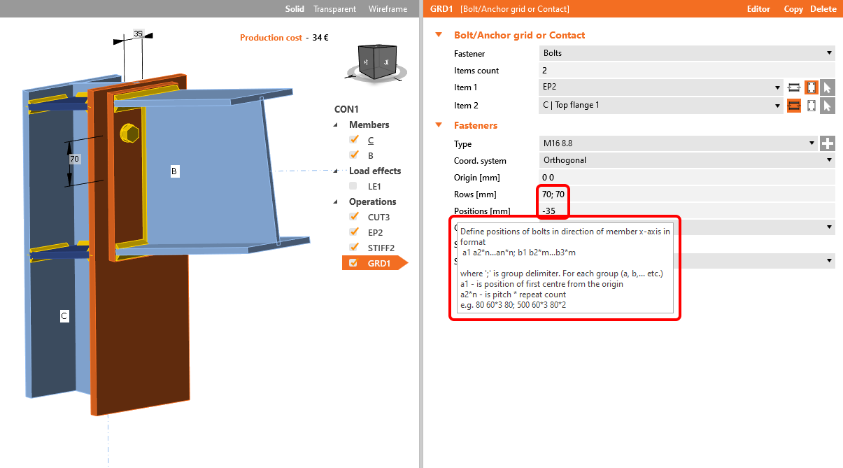 How to set position of bolts | IDEA StatiCa